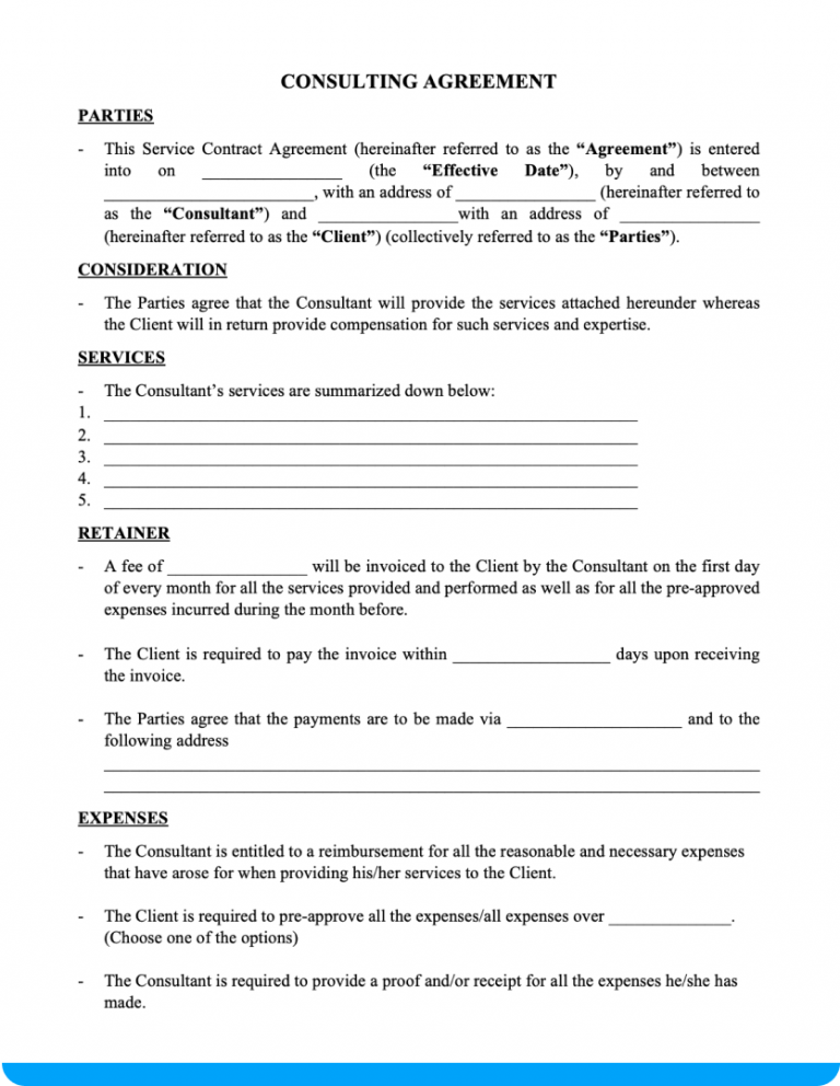 Free Consulting Agreement Template