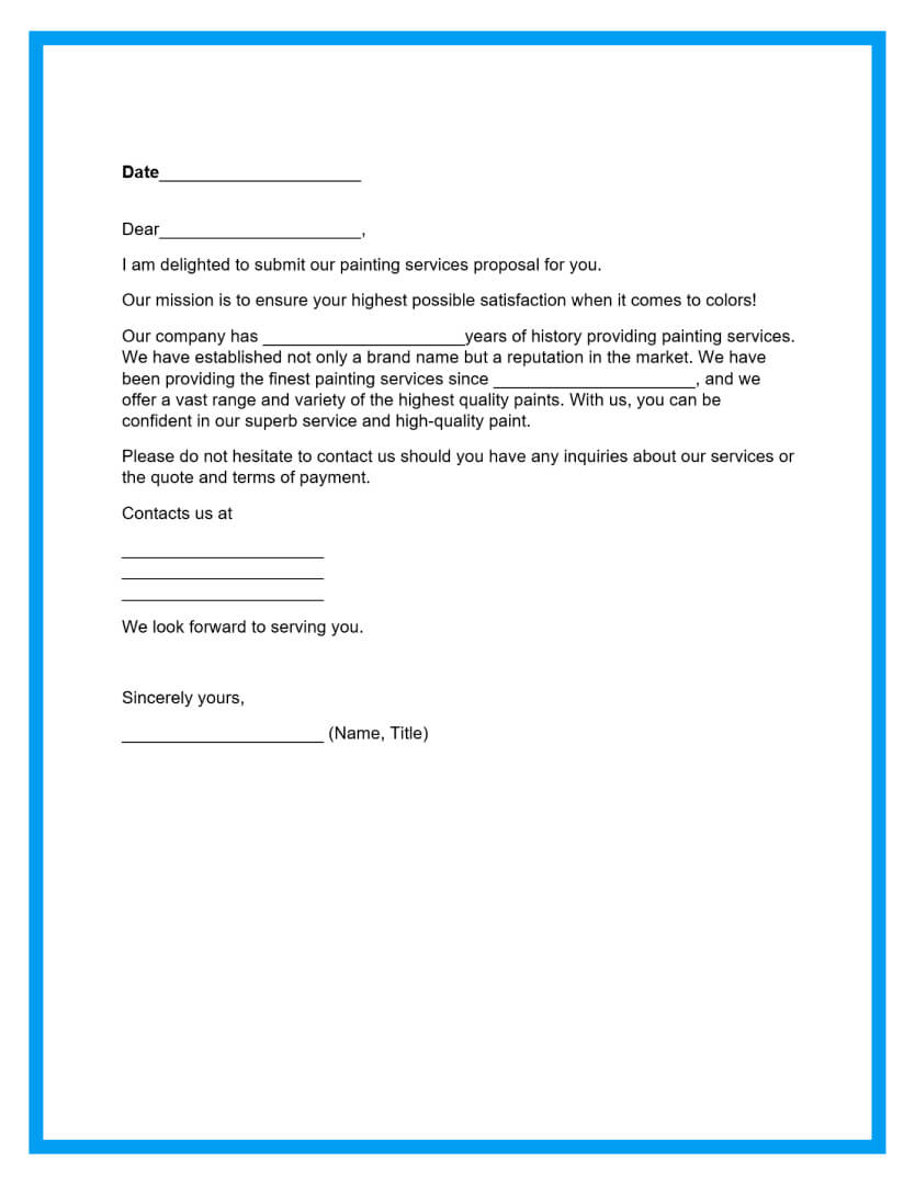 Free Painting Proposal Template Win More Business