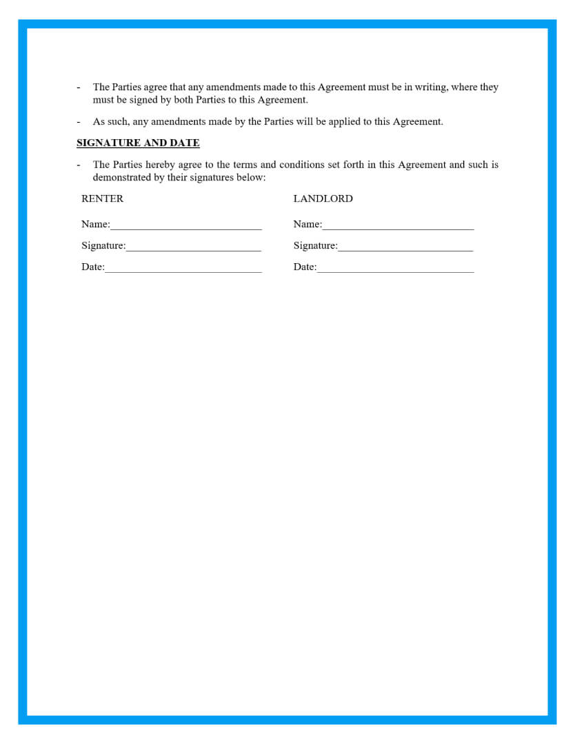 Free Basic Rental Agreements Template