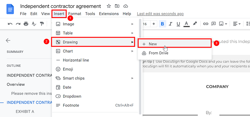 How To Insert A Signature In Google Docs 3 Ways Signaturely