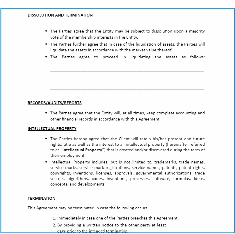Free Operating Agreement Template Sample Of Operating Agreement For