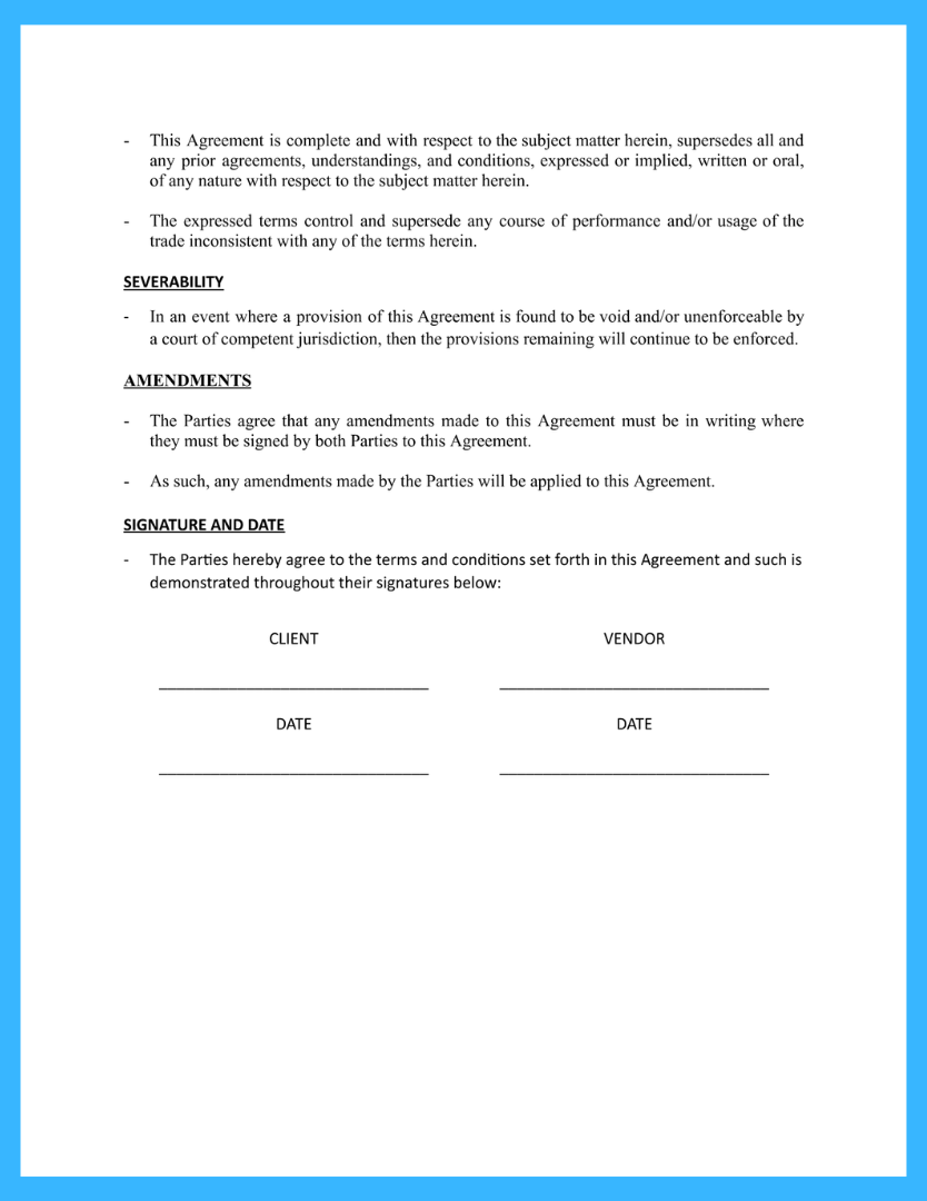 Free Vendor Contract Template To Win More Clients